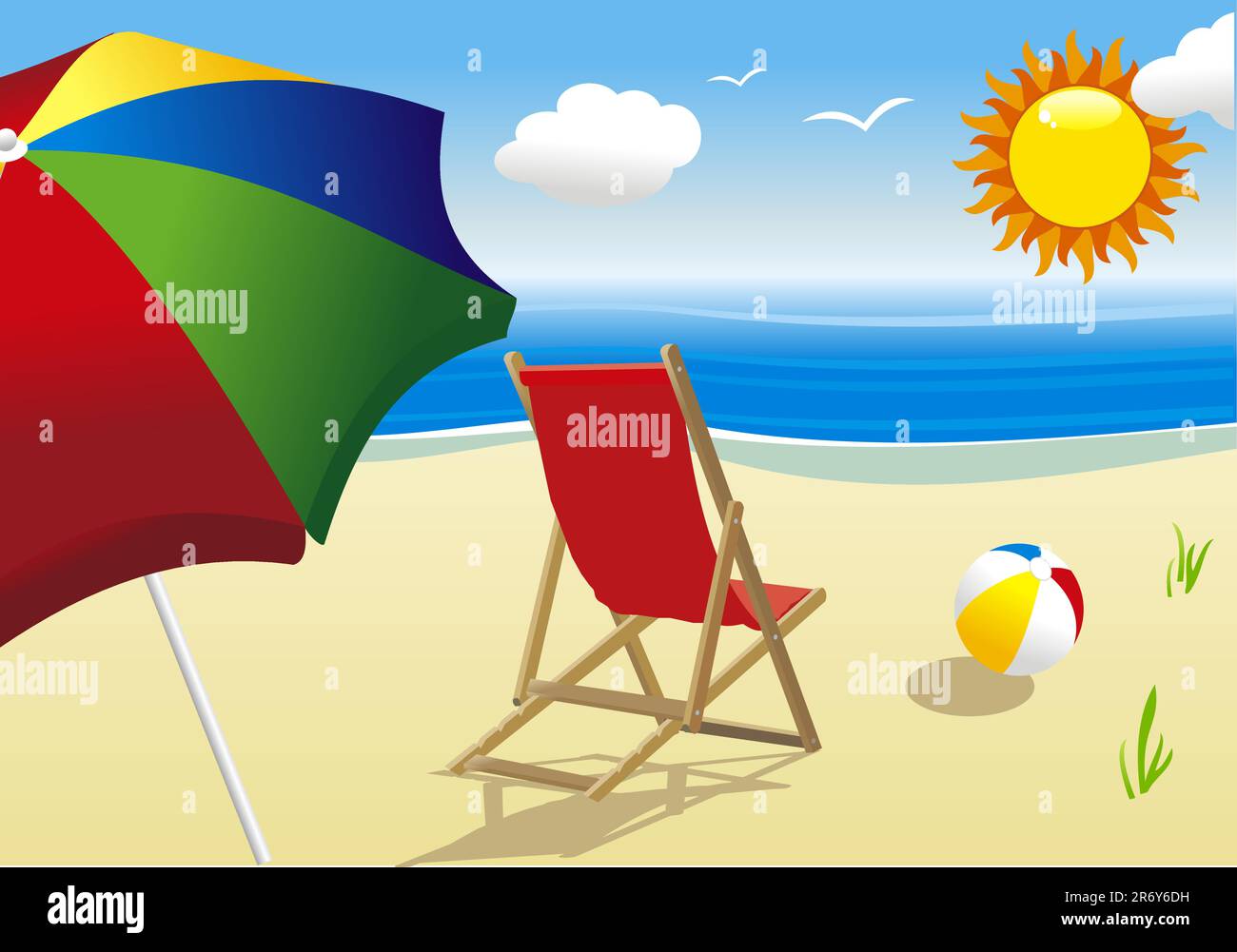 Sun umbrella beach Stock Vector Images - Alamy