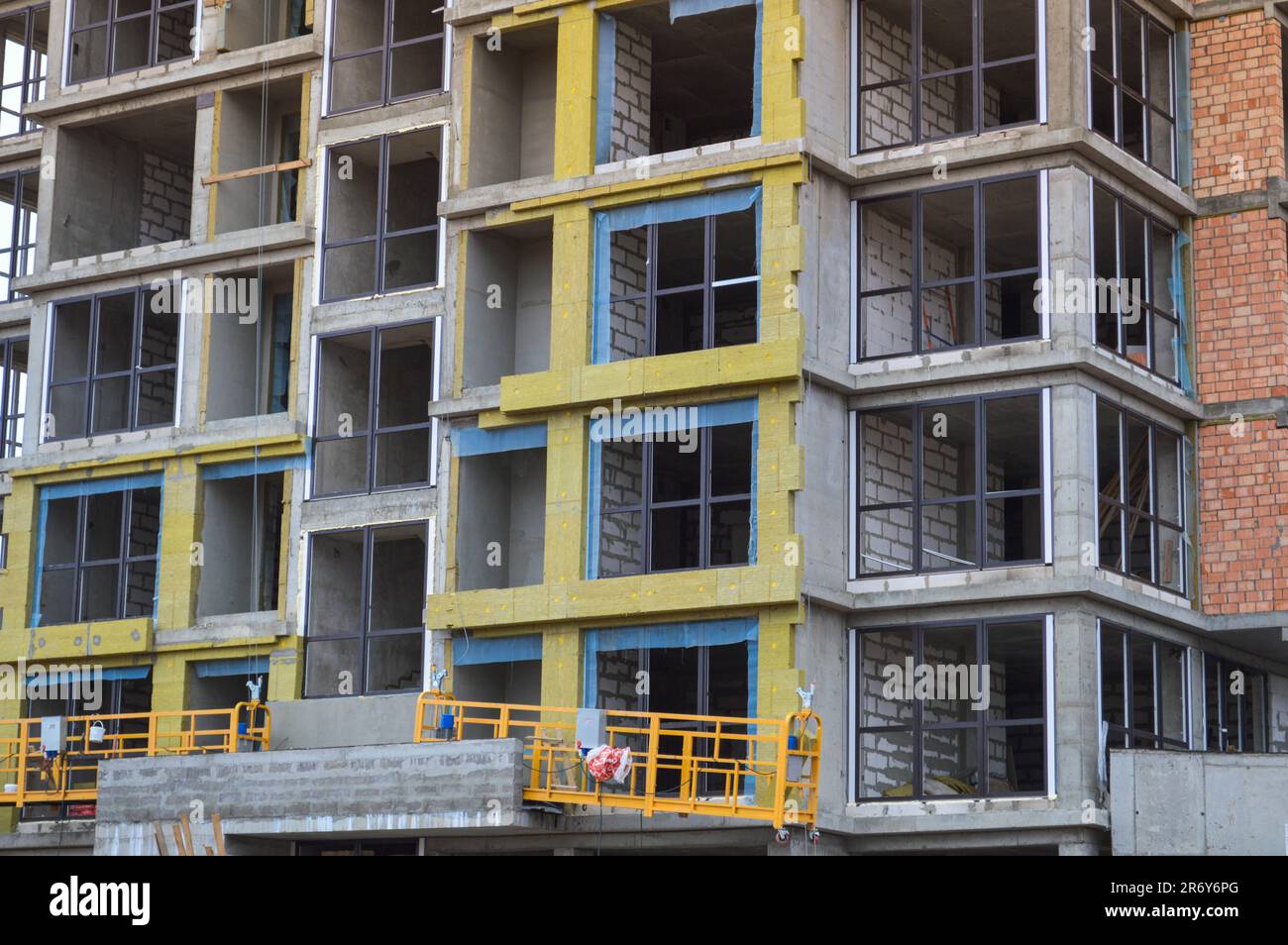 Windows and accessories of a new modern monolithic frame-block house ...
