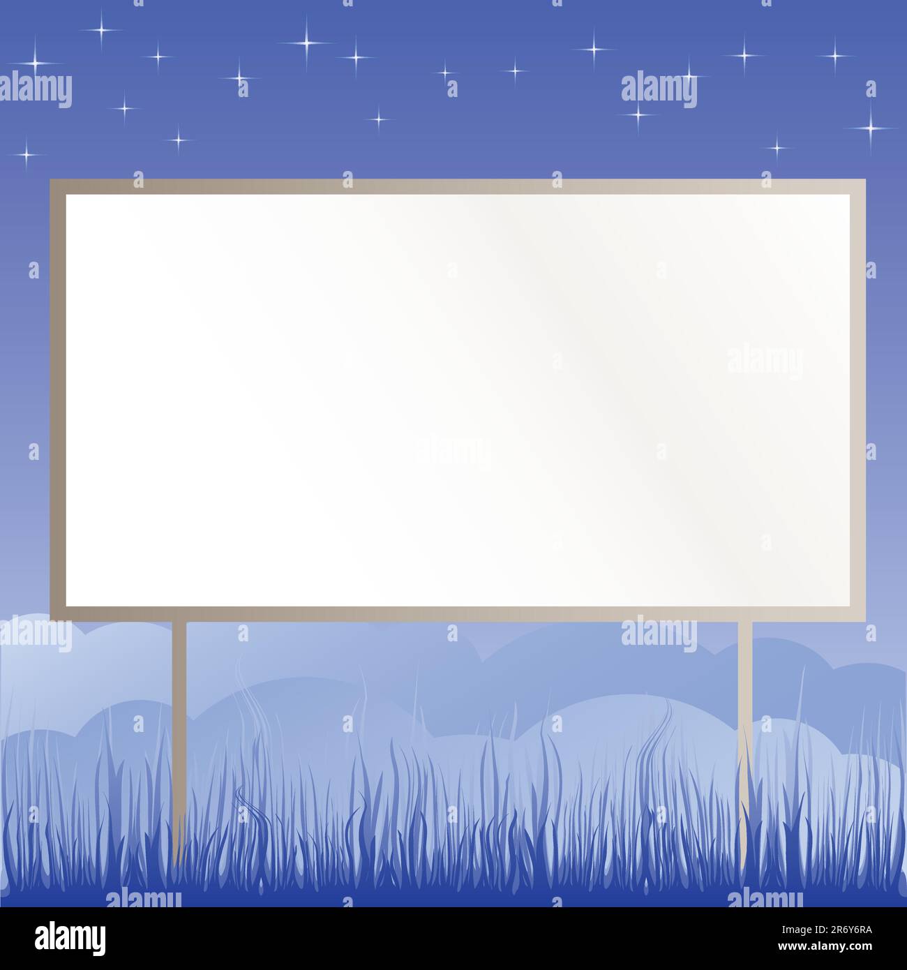 Vector Billboard at the field illustration cartoon Stock Vector Image ...