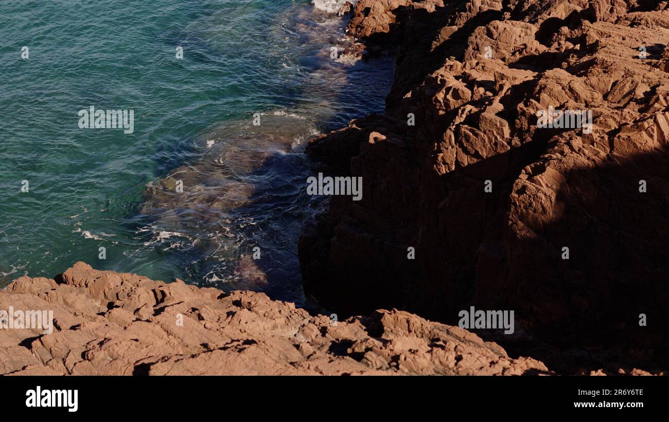 closeup shot of Saint Raphael red rocks, wide photo Stock Photo - Alamy