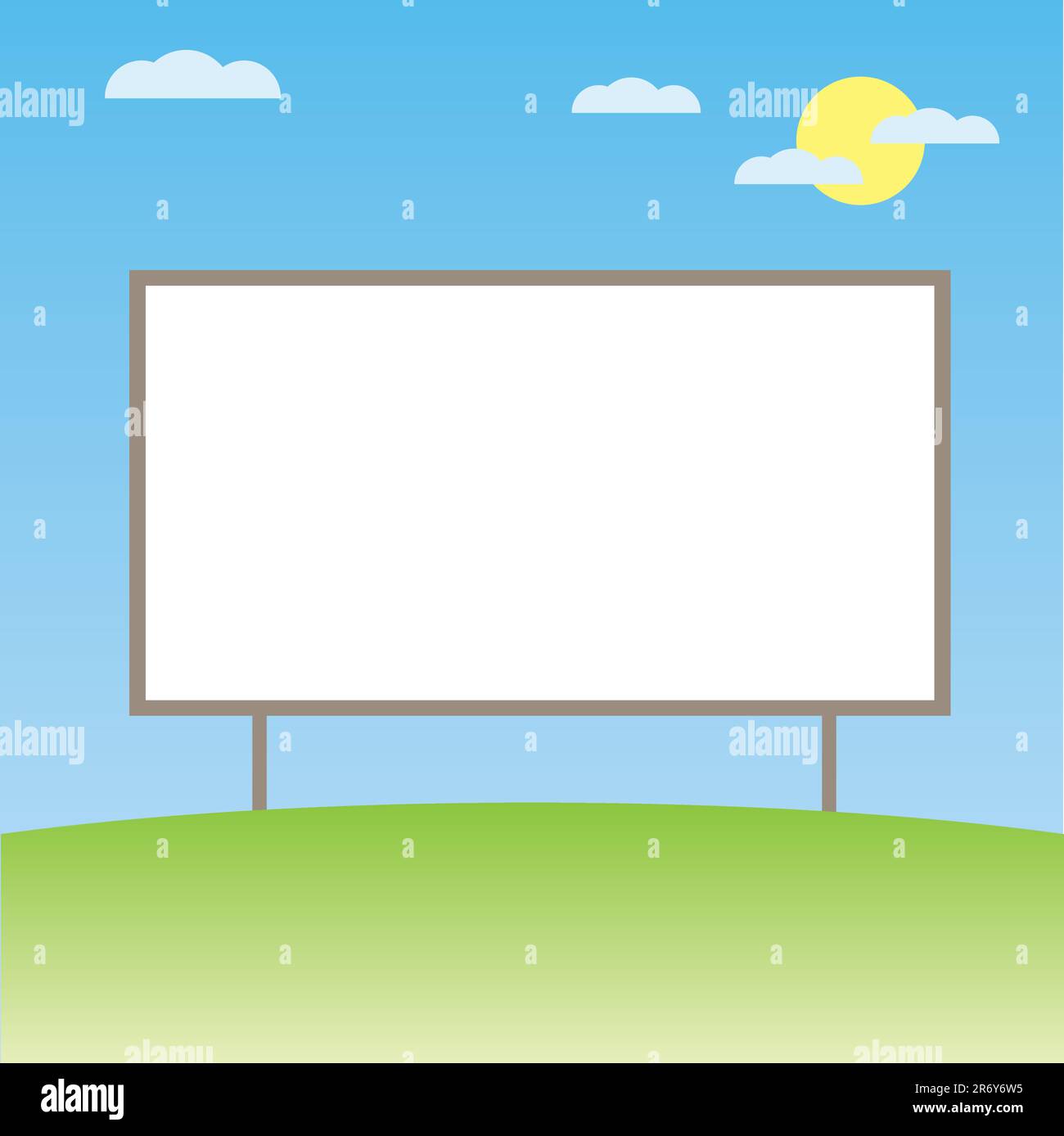 Vector Billboard at the field illustration cartoon Stock Vector Image ...