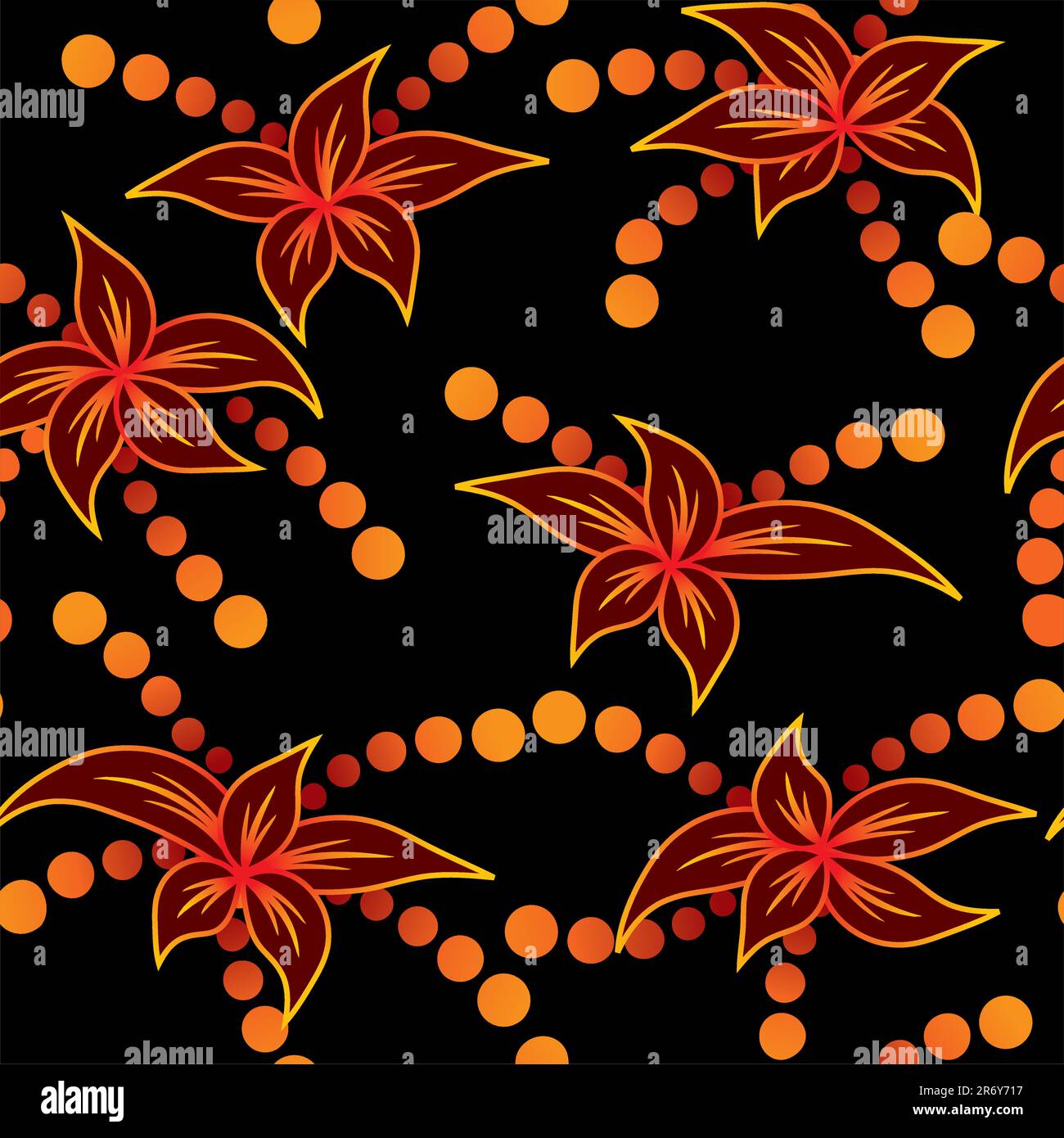 Abstract flame-flowers background. Seamless pattern. Vector ...