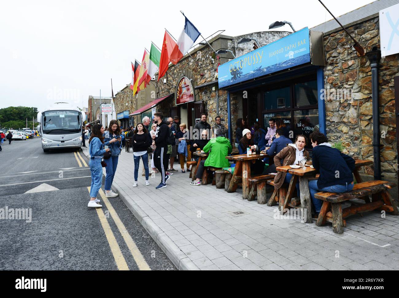 The Oar house and Octopussy restaurant on the pier of Howth, Ireland ...