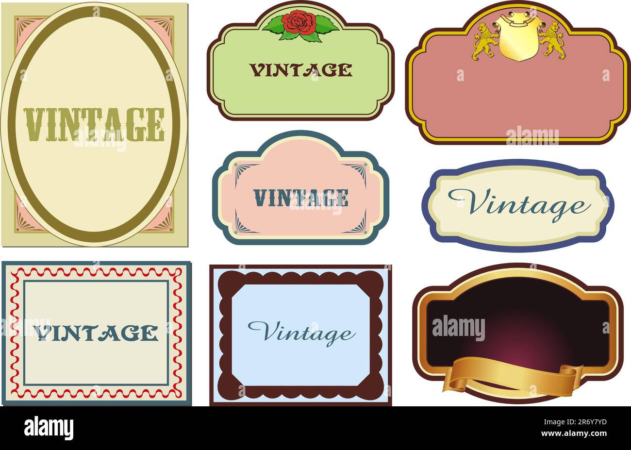 Vintage Labels Collection. 8 Label Stock Vector Image & Art - Alamy