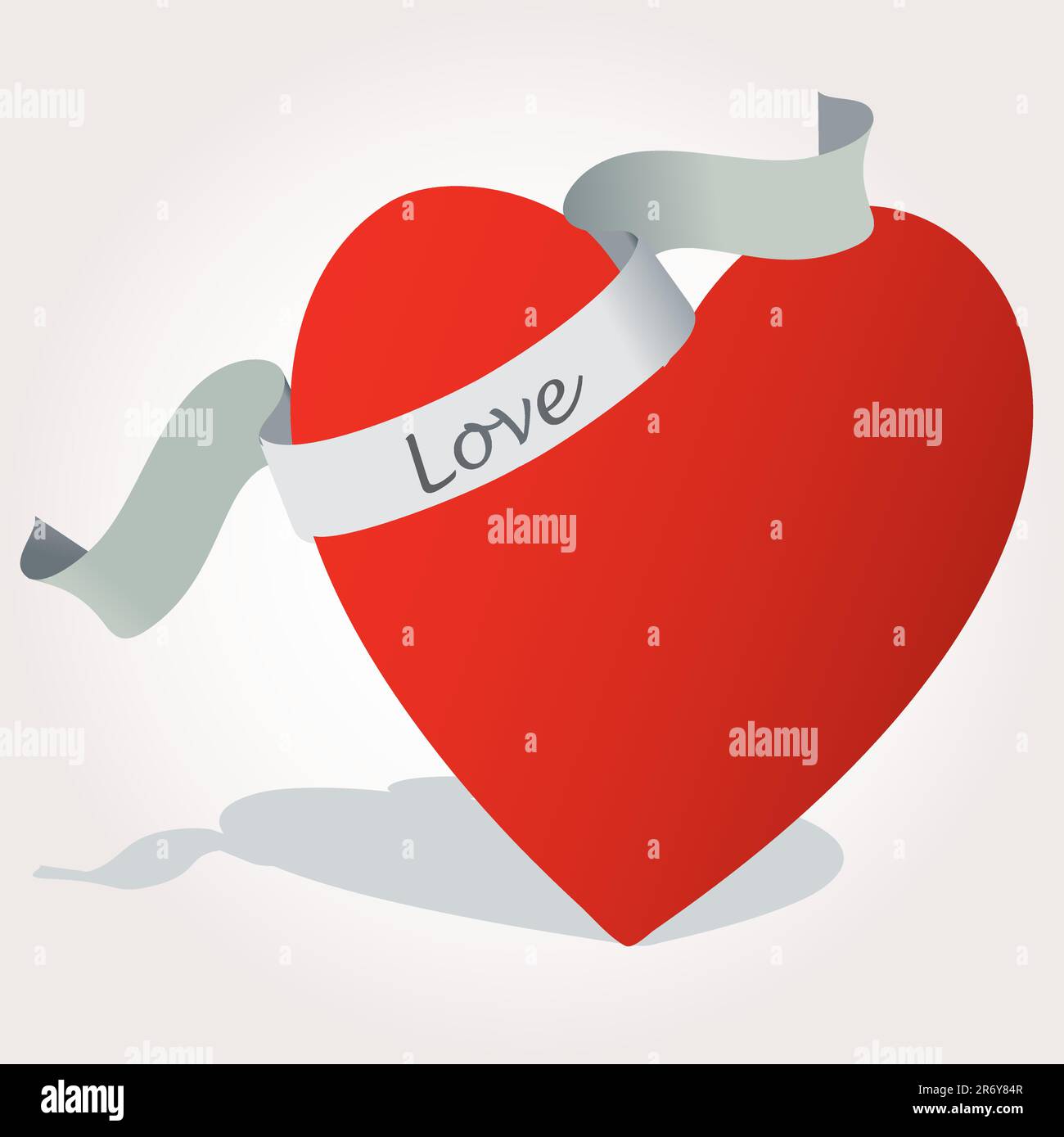 Heart with ribbon vector illustration. Valentine day Stock Vector Image ...