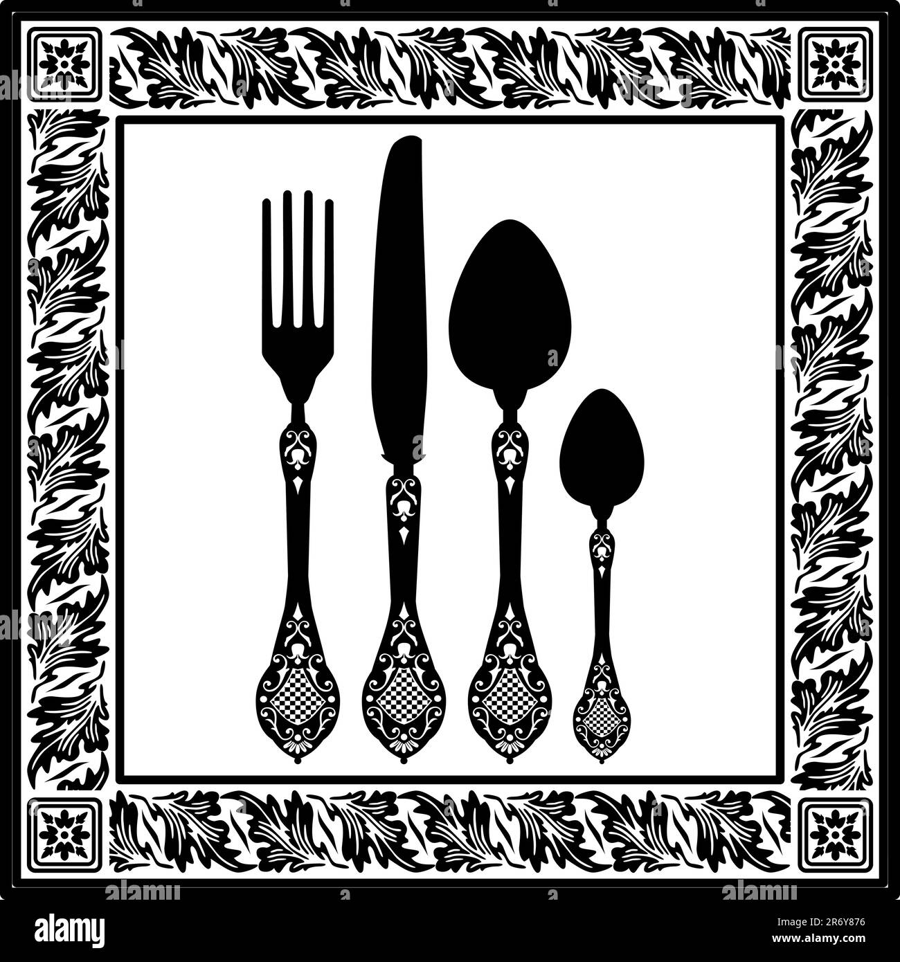 Food ornaments Black and White Stock Photos & Images - Alamy