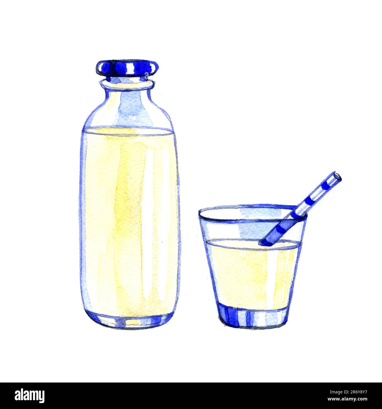 Watercolor fresh Milk Products isolated on white background Stock Photo ...