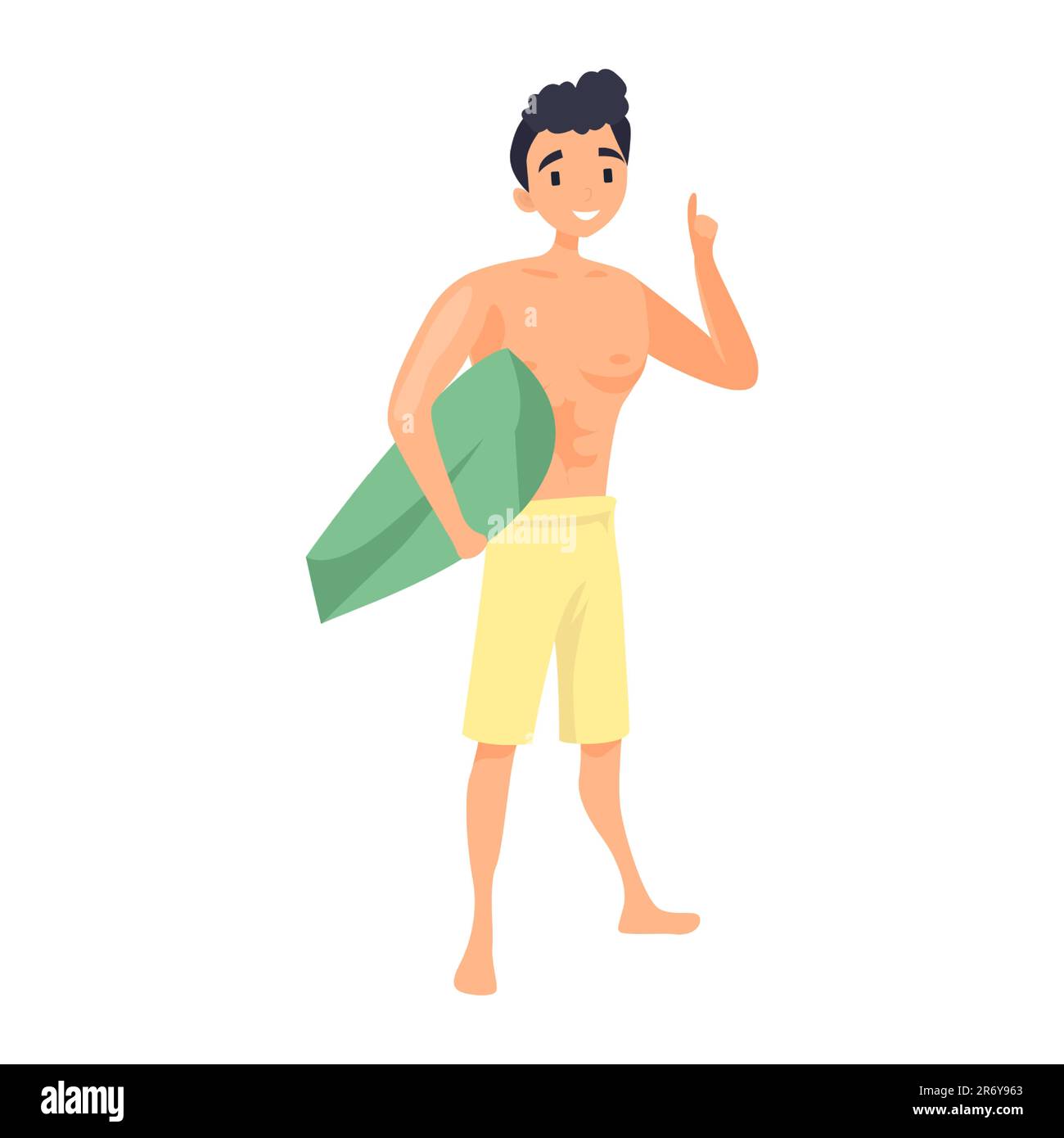 Beach Surfer flat icon. Colored vector element from beach people ...