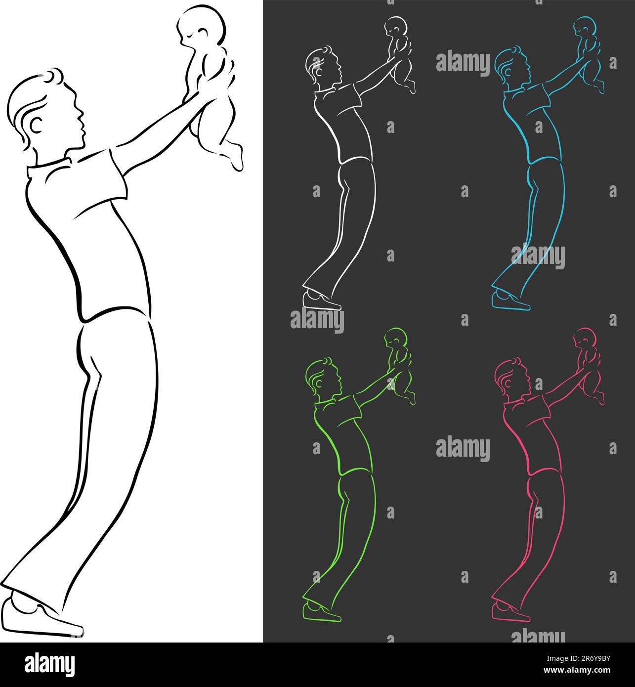 An image of a proud father holding his baby Stock Vector Image & Art ...