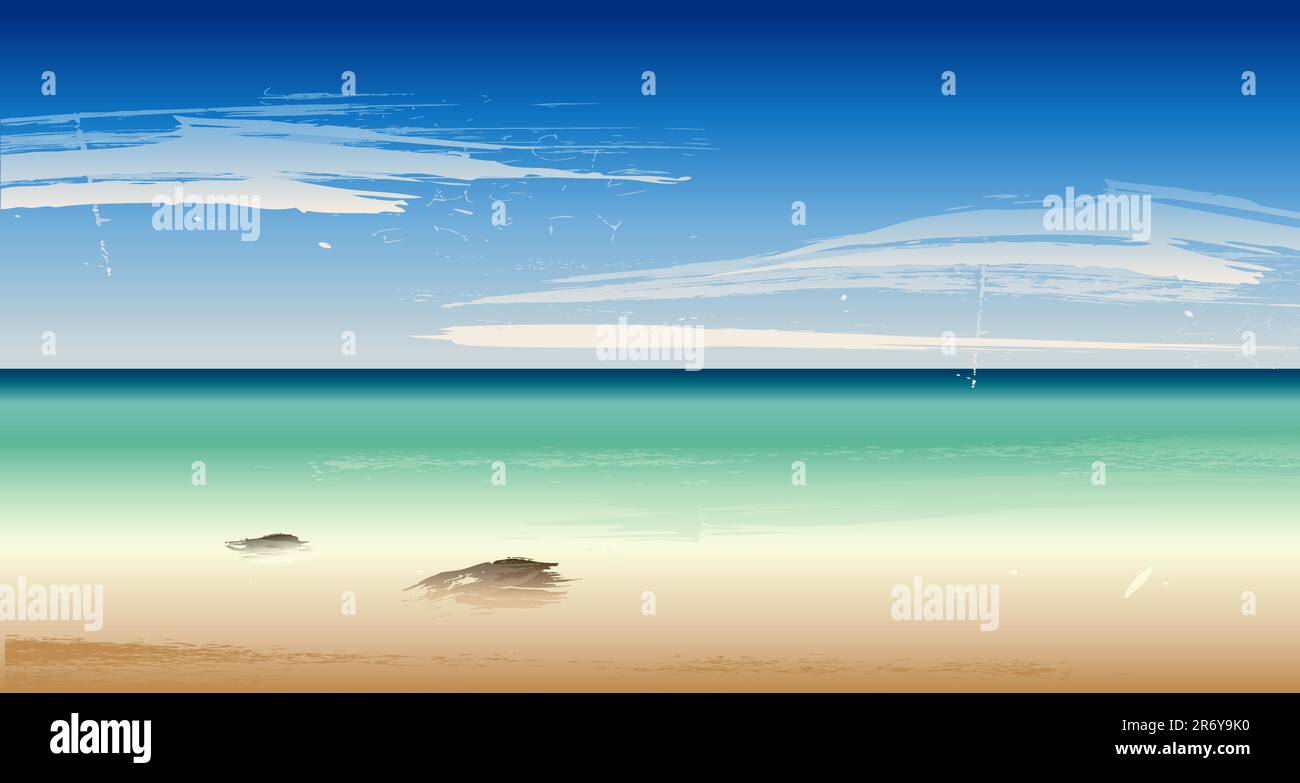 Landscape view sea beach Stock Vector Images - Alamy