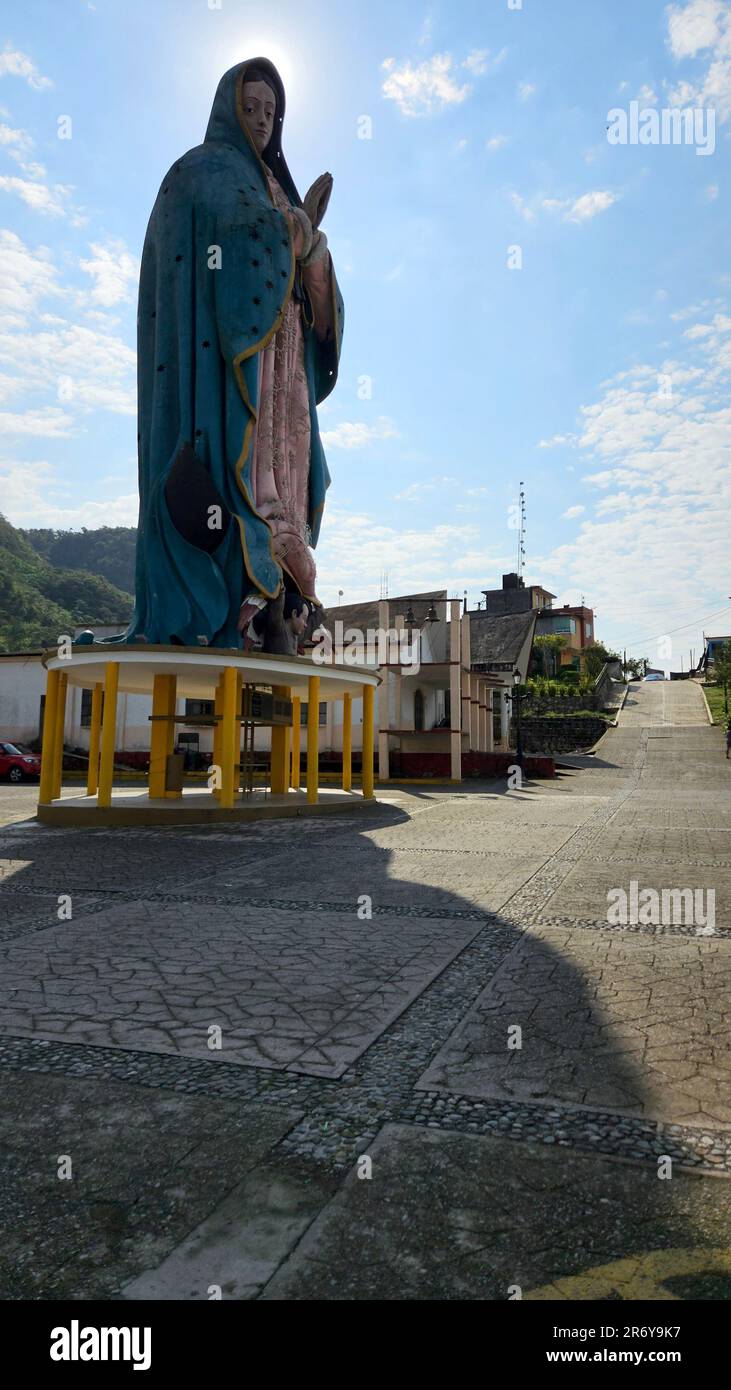 Xicotepec, Puebla, Mexico - Apr 17 2023: Monumental Virgin of Guadalupe ... Xicotepec, Puebla, Mexico - Apr 17 2023: Monumental Virgin of Guadalupe ...