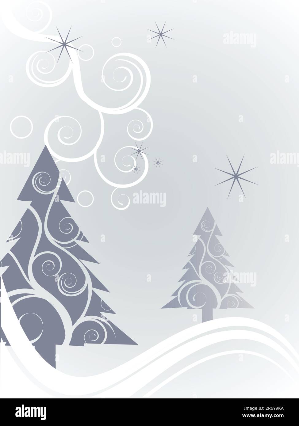 vector illustration of elegant christmas trees and plants Stock Vector ...