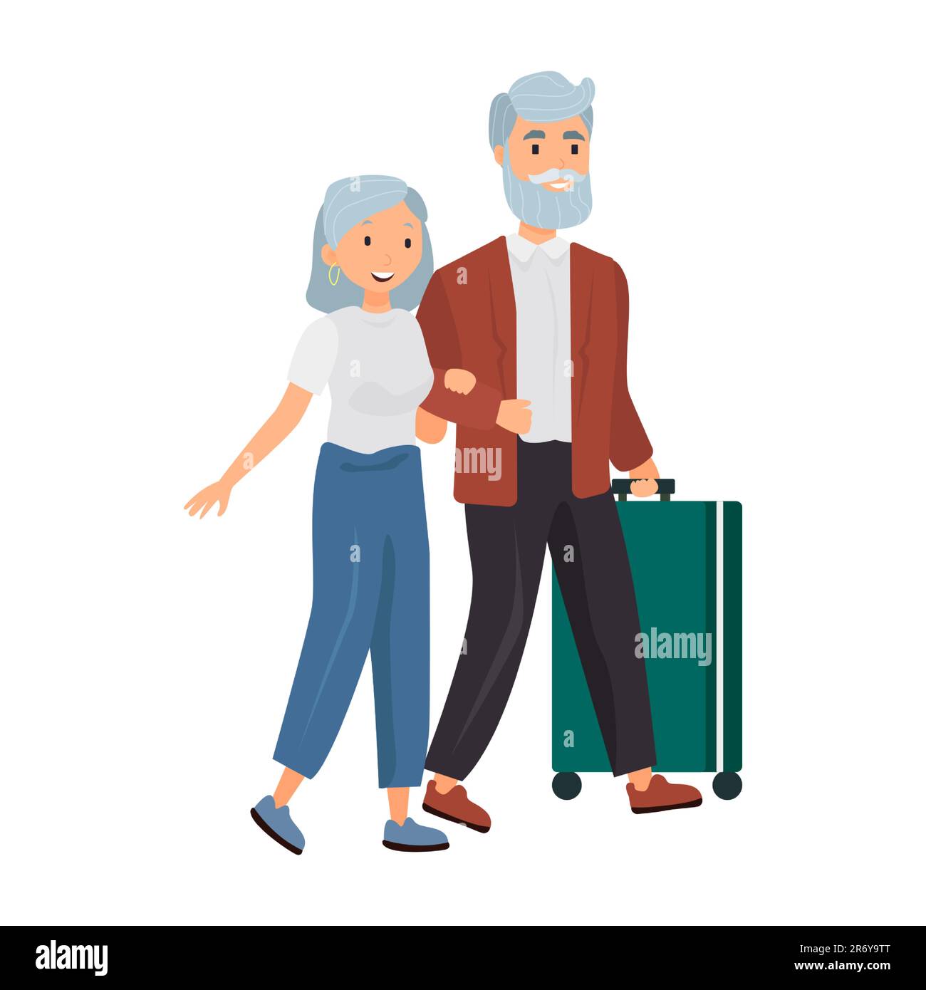 Senior passengers flat icon. Colored vector element from airport ...