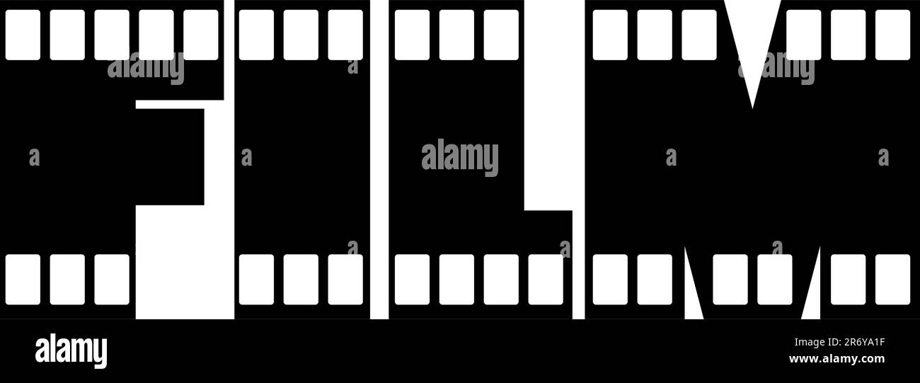 the word film with holes like a filmstrip - illustration Stock Vector ...