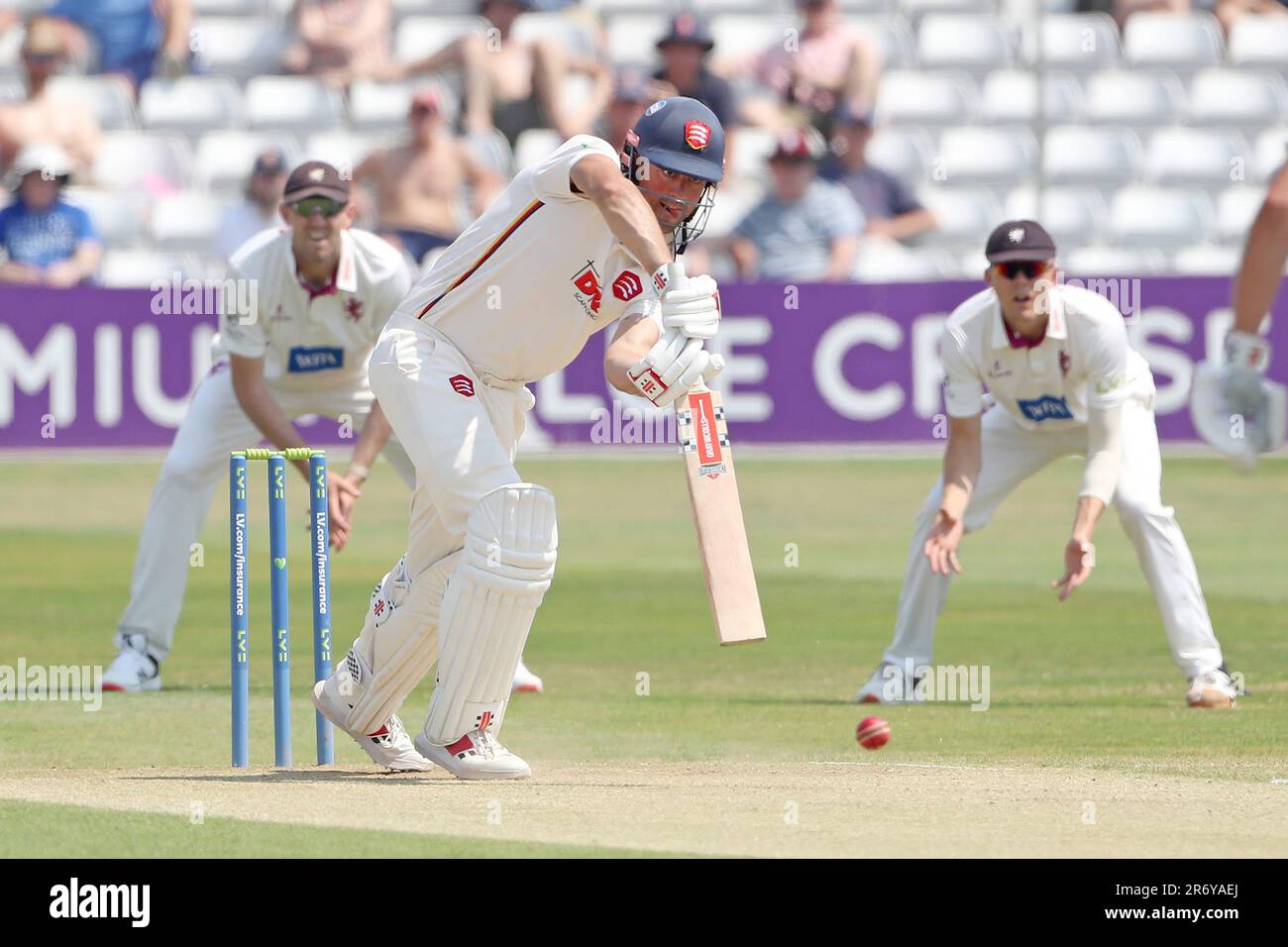 Nick Browne hits 4 runs for Essex during Essex CCC vs Somerset CCC, LV ...