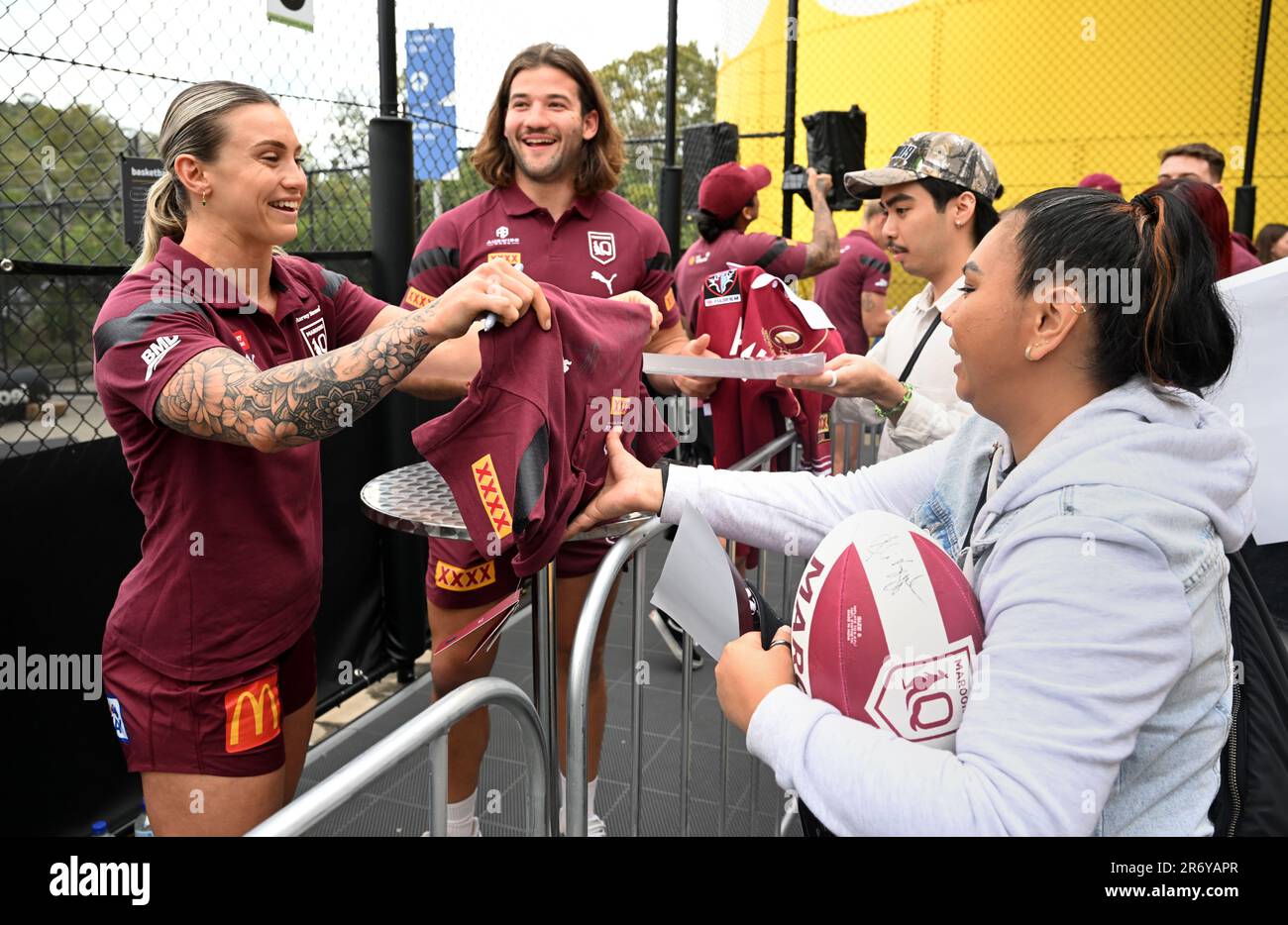 Brisbane, Australia. 12th June, 2023. Queensland Maroons players Julia ...