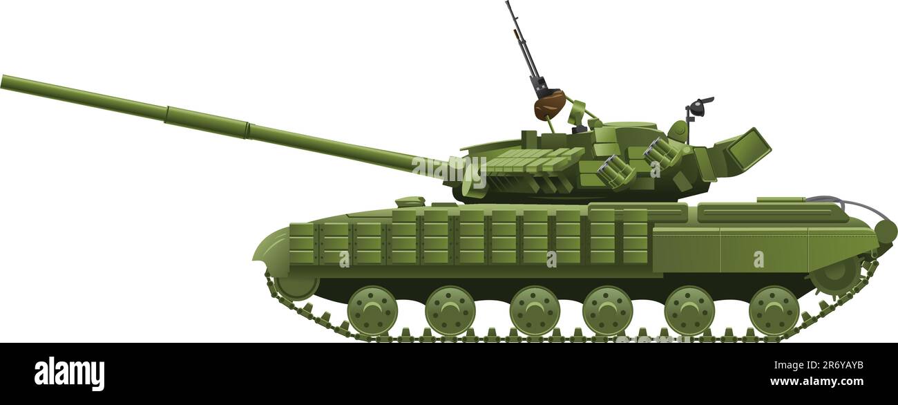 Vector color illustration of tank. (Simple gradients only - no gradient ...