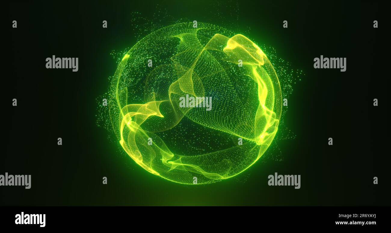 Abstract green energy sphere particles hi-res stock photography and ...