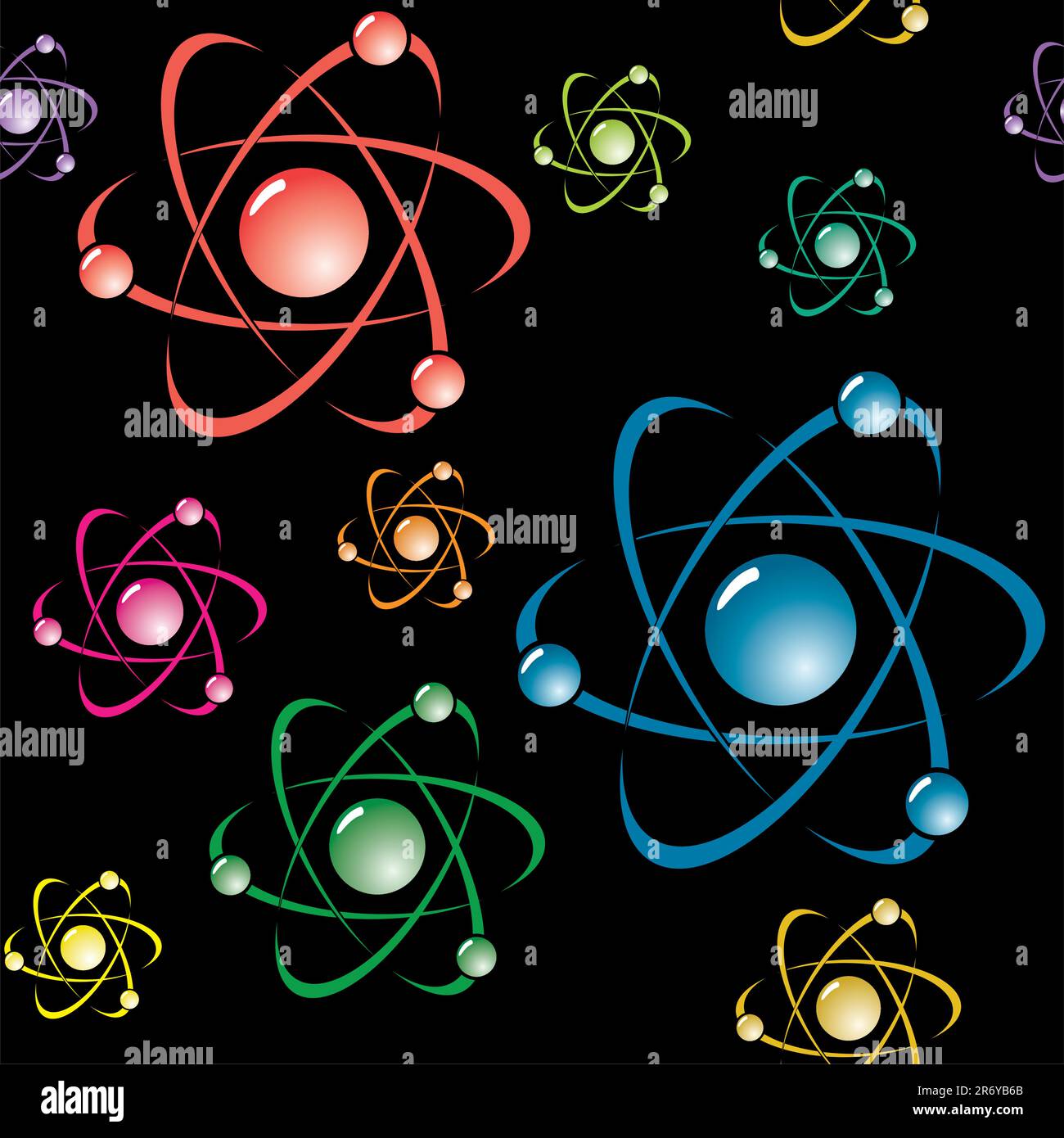 Abstract background with symbol of atom. Seamless pattern. Vector ...