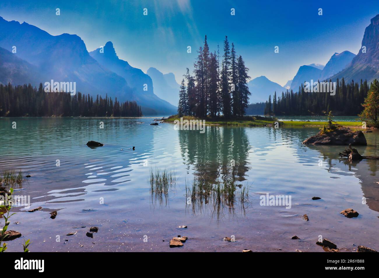 World famous and Iconic Spirit Island, a holy place for the Stoney ...