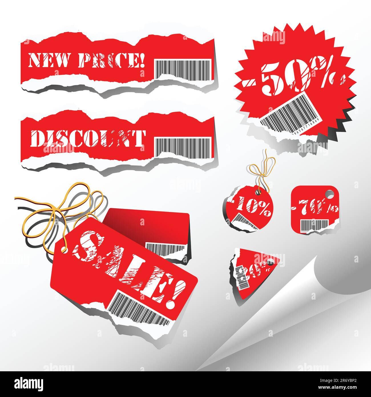 Torn price tag Stock Vector Images - Alamy