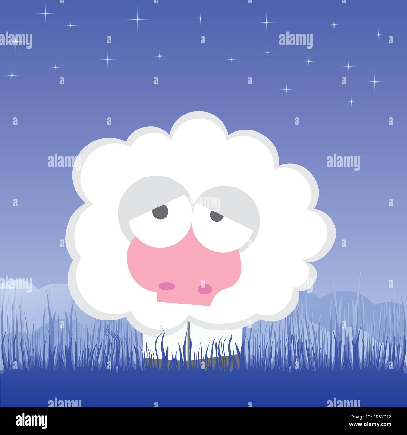 Sheep on the field vector illustration cartoon Stock Vector Image & Art ...