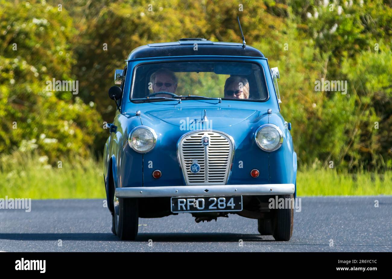 Stony Stratford,UK - June 4th 2023: 1958 blue AUSTIN A35 van classic ...