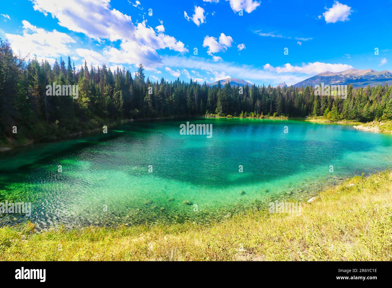 Aquamarine blue-green shades of the magnificient and beautiful lakes in ...