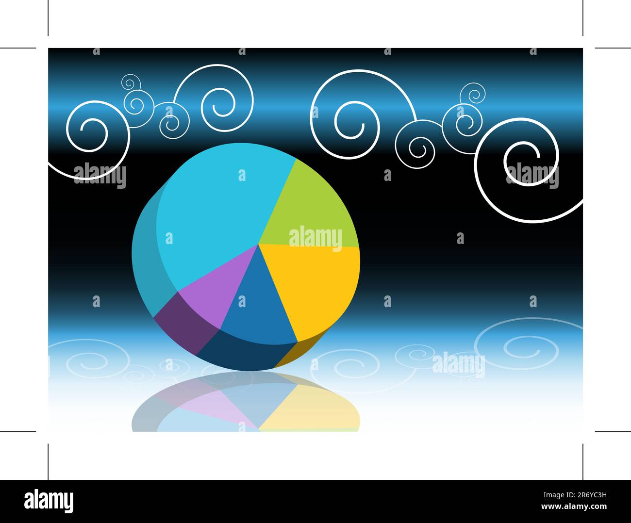 An image of a business pie chart background with swirls Stock Vector ...