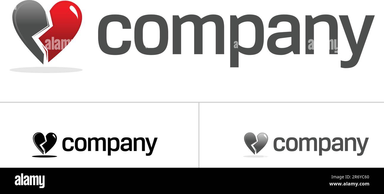 Logo: Broken heart - broken love Stock Vector Image & Art - Alamy