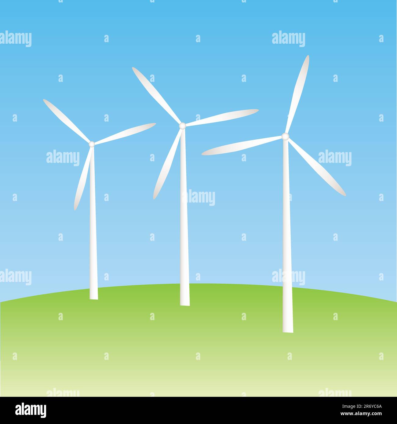 ecology concept: wind-driven generators vector illustration Stock ...