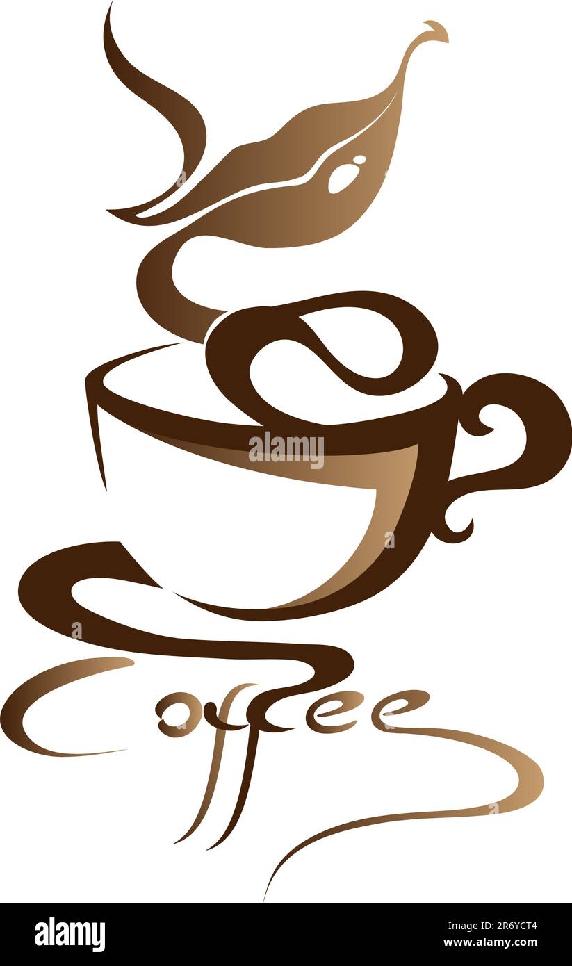 Smile coffee logo design Stock Vector Images - Alamy