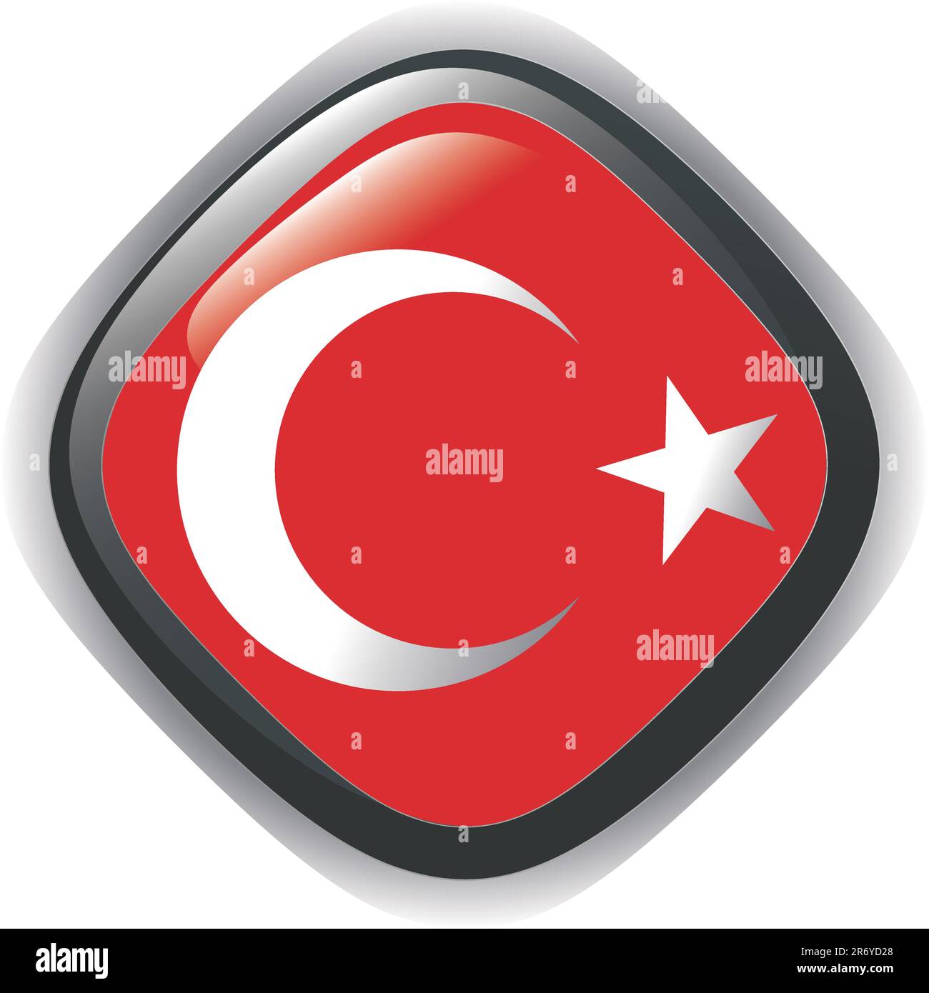 flag of Turkey, glossy button, vector Stock Vector Image & Art - Alamy