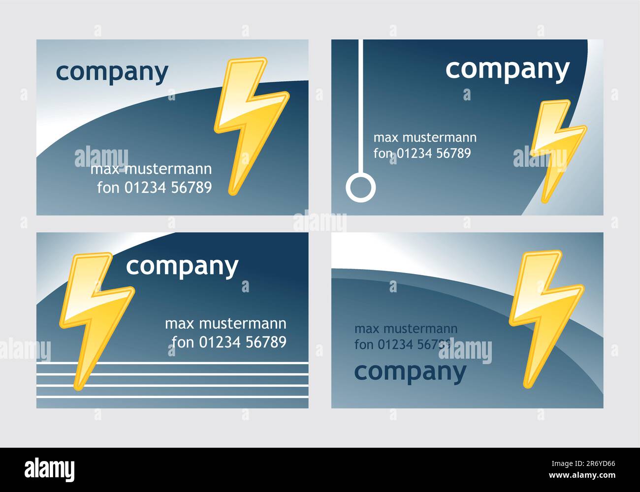 business card templates with symbolic lightning Stock Vector Image ...