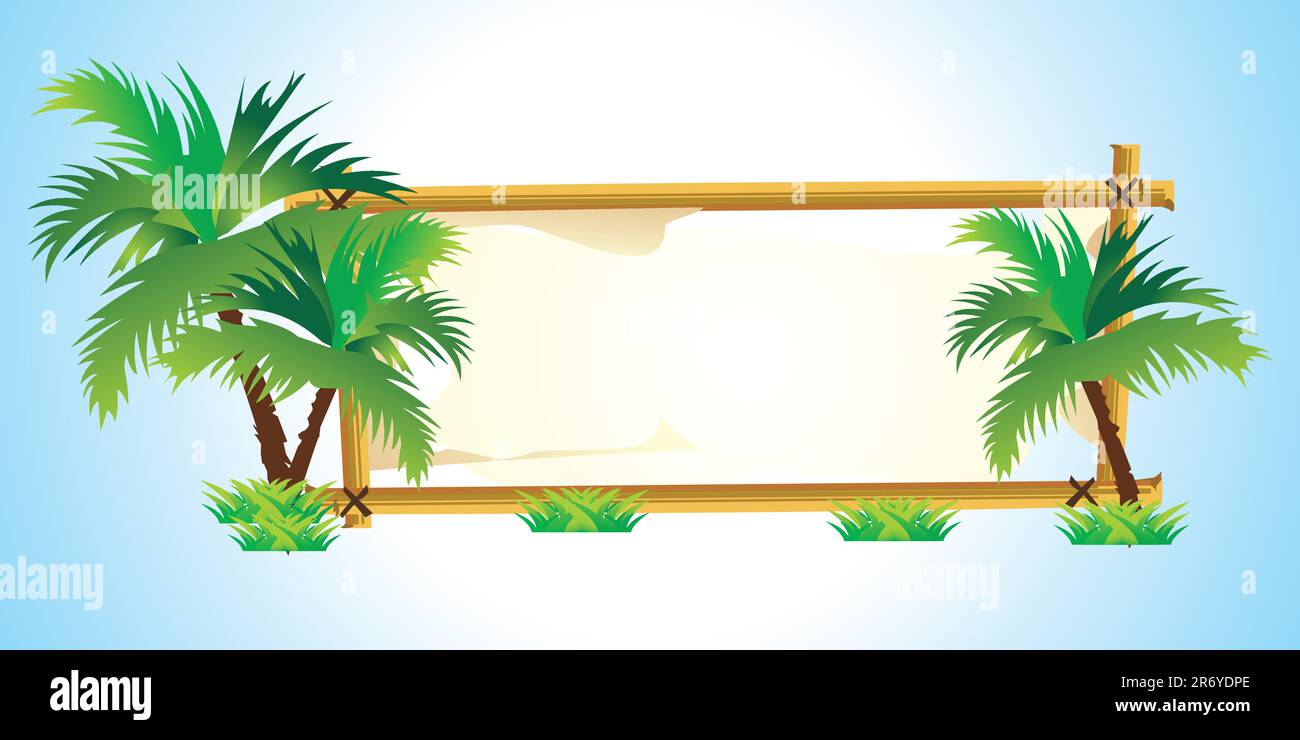 abstract tree with frame in blue background vector illustration Stock ...