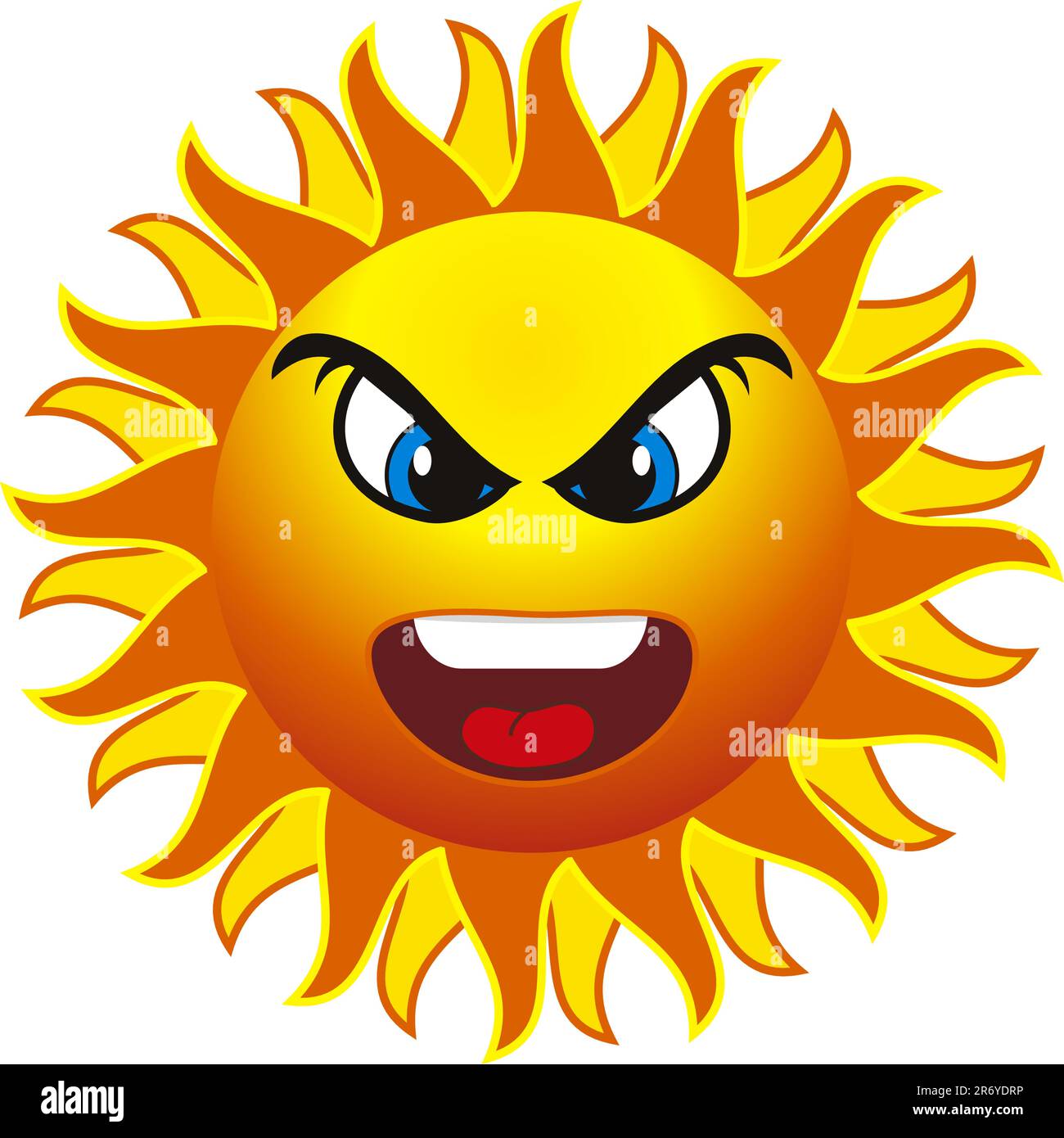 angry sun. isolated on withe background Stock Vector Image & Art - Alamy