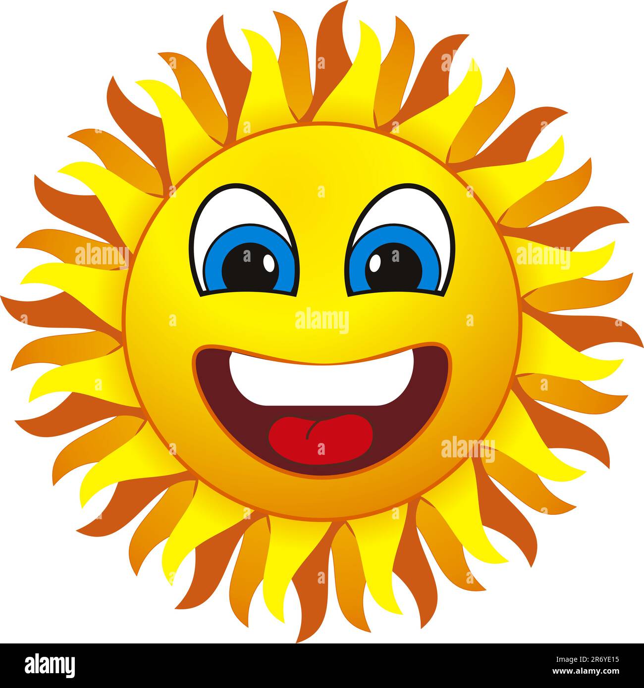 smiling sun. Isolated on withe background Stock Vector Image & Art - Alamy