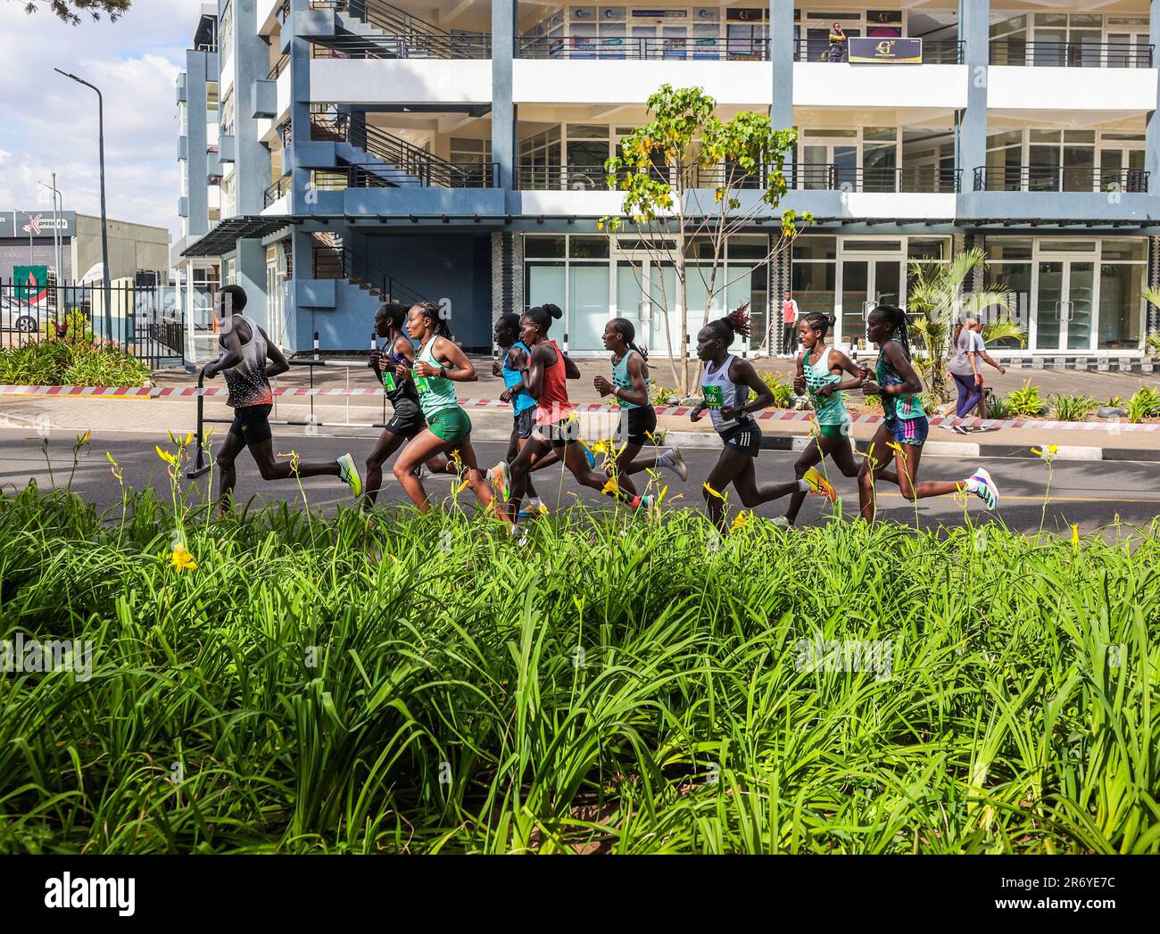 Kigali, Rwanda. 11th June, 2023. Participants run in the Kigali ...