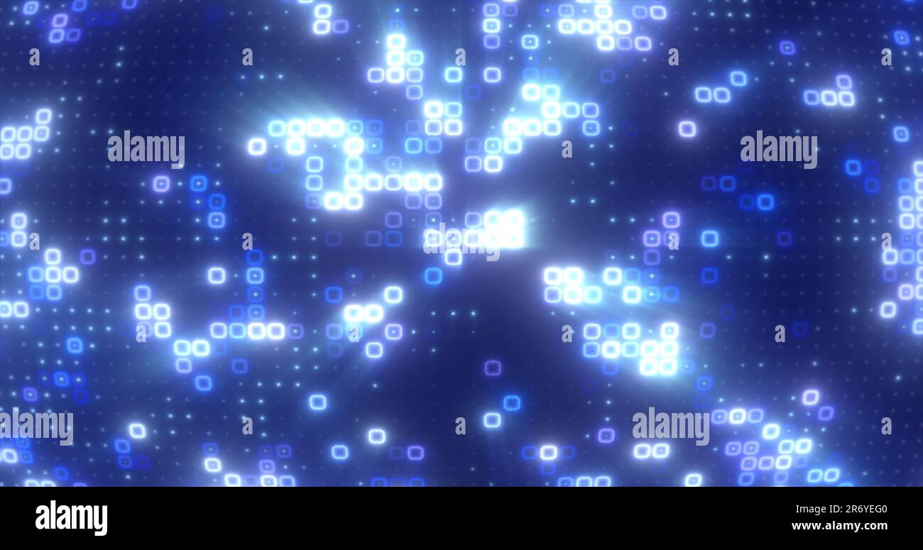 Abstract blue energy squares glowing digital particles futuristic hi-tech background Stock Photo ...