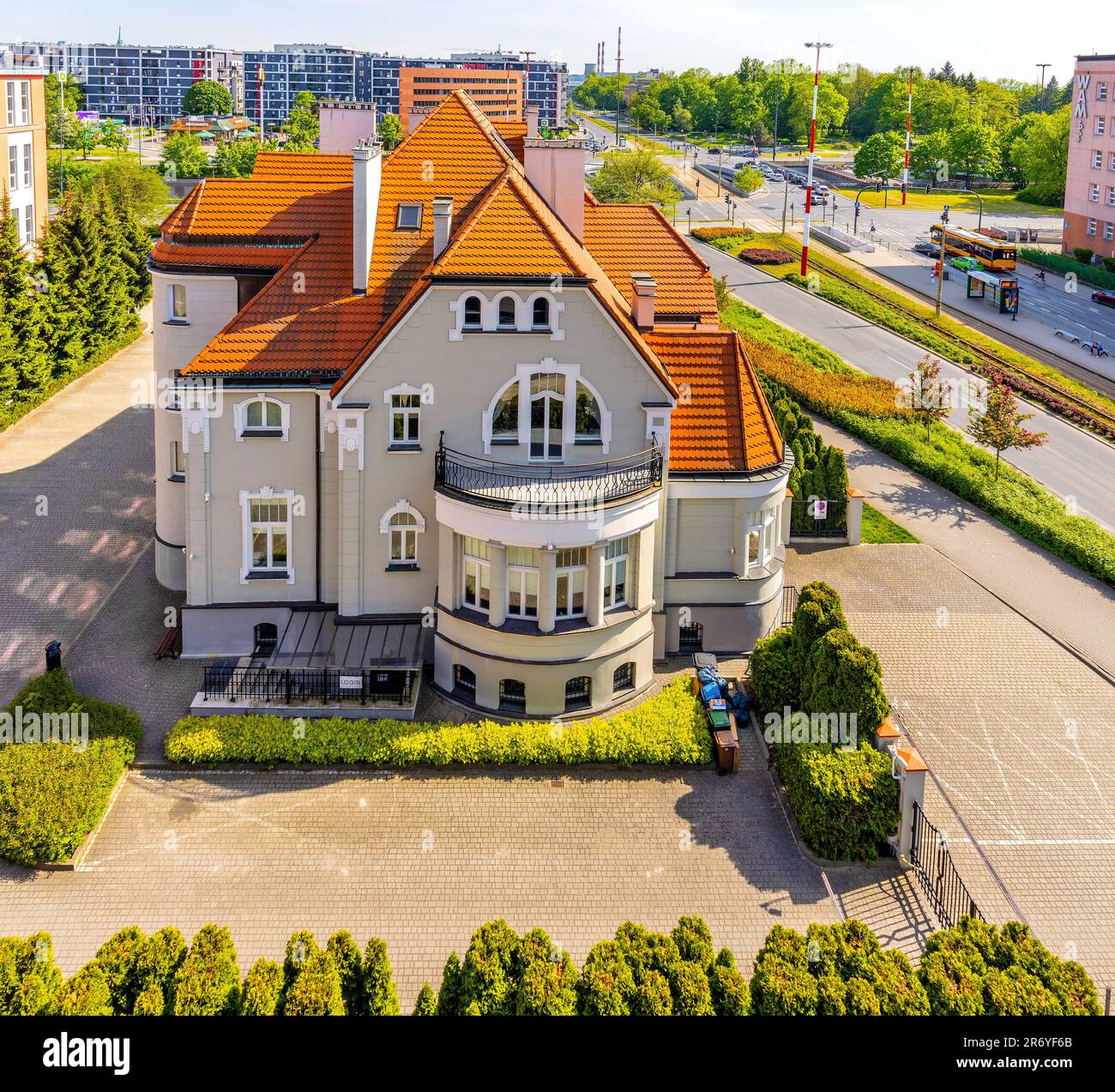 Lodz, Poland - May 21, 2023: Renovated Classicist villa house, sample ...