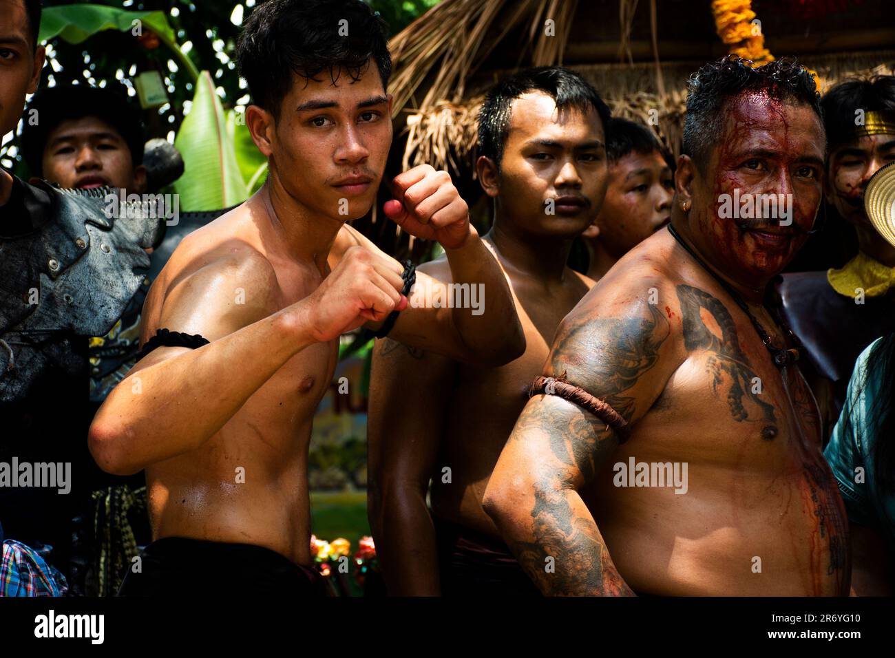 Actress women and actor men acting present traditional thai war history ...