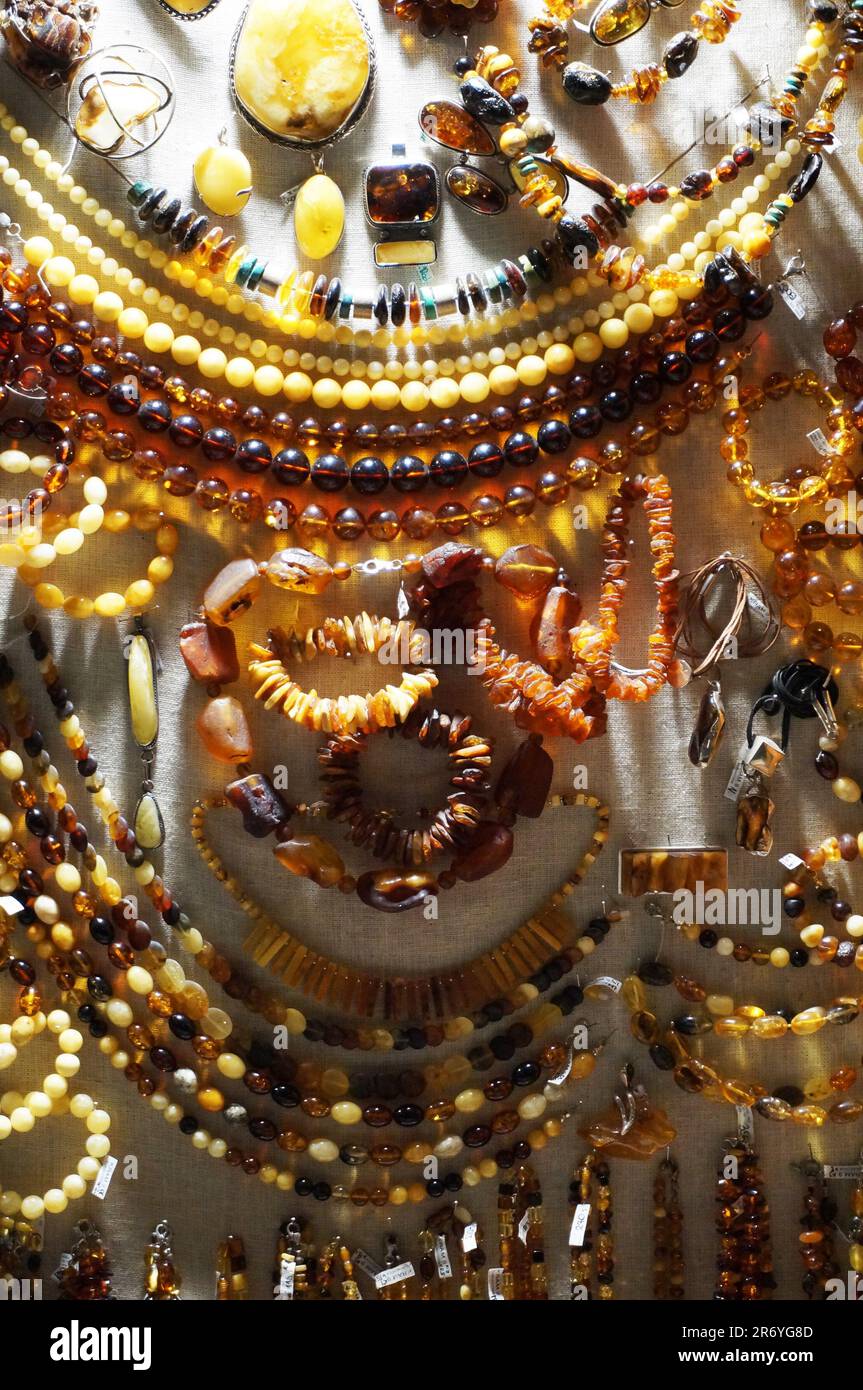 amber jewelry collection as very nice background Stock Photo - Alamy