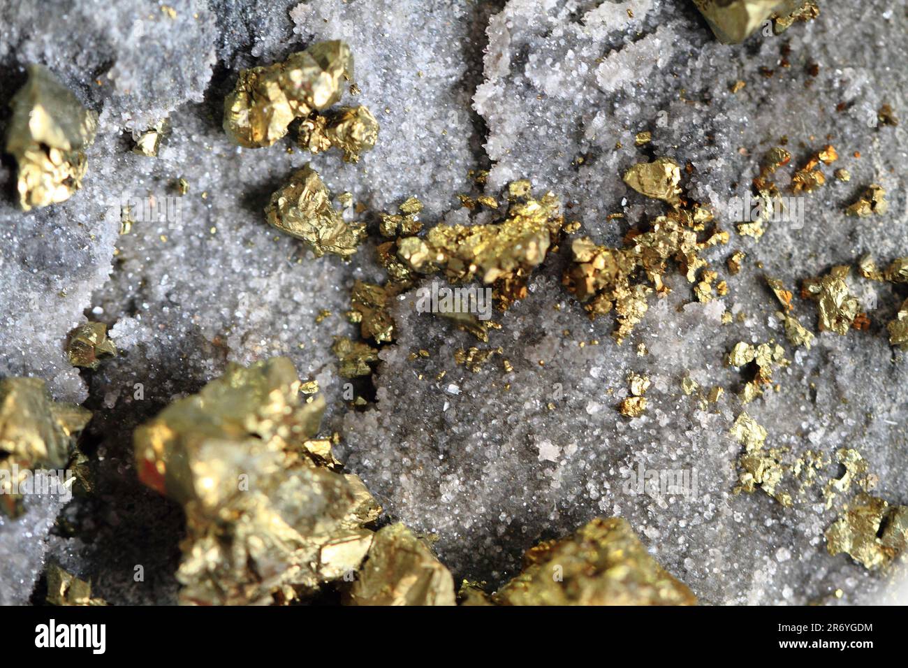 pyrite mineral background as very nice golden texture Stock Photo - Alamy