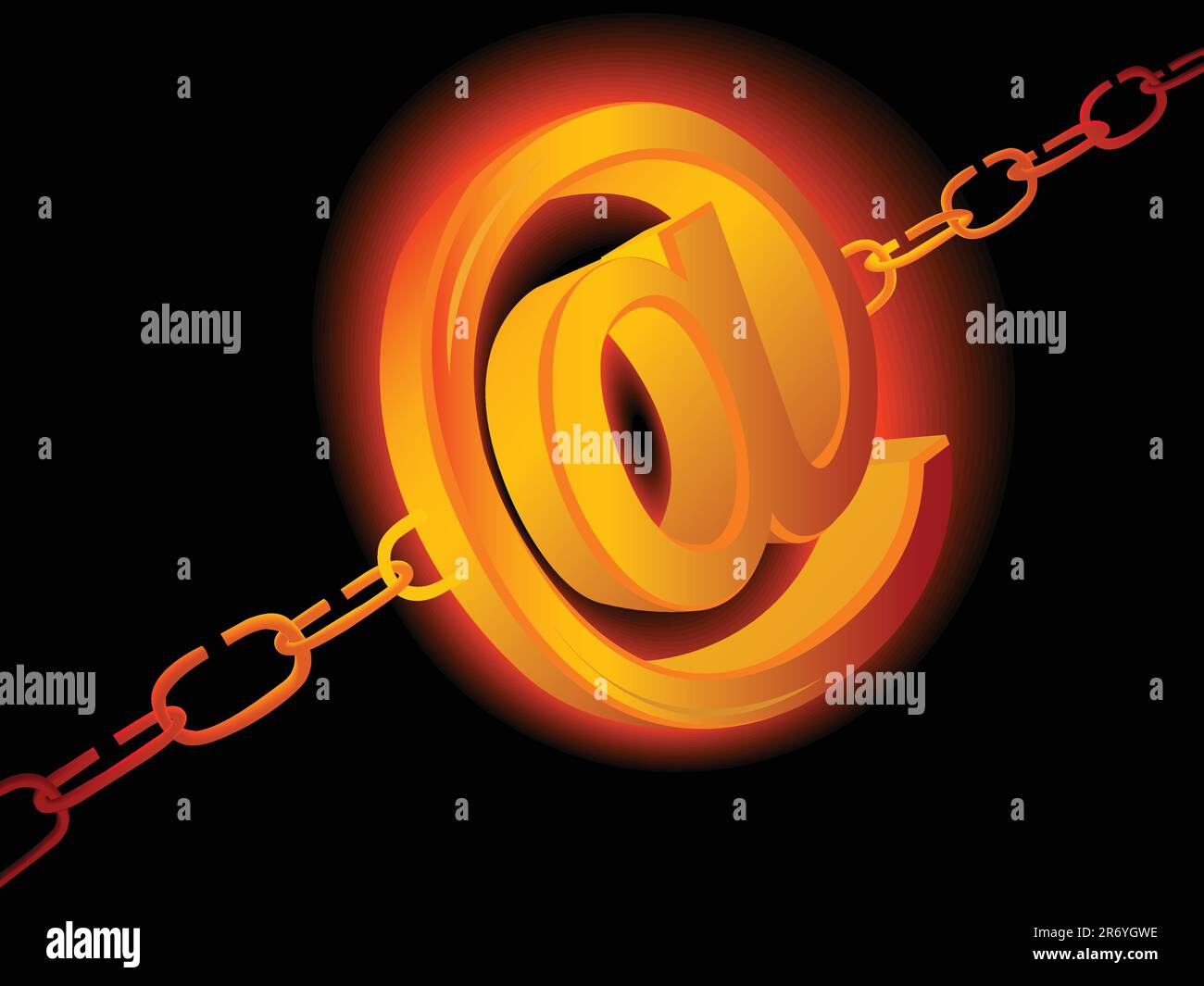 The heated symbol of e-mail on circuits in a vector Stock Vector Image ...