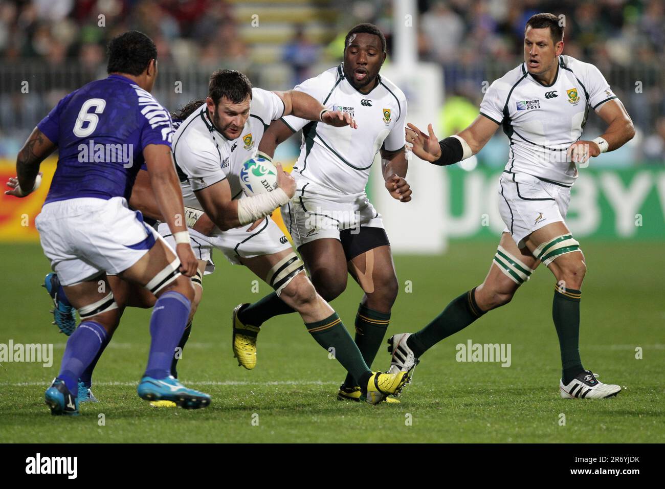 South Africa’s Danie Rossouw with the ball whilst playing Samoa during ...