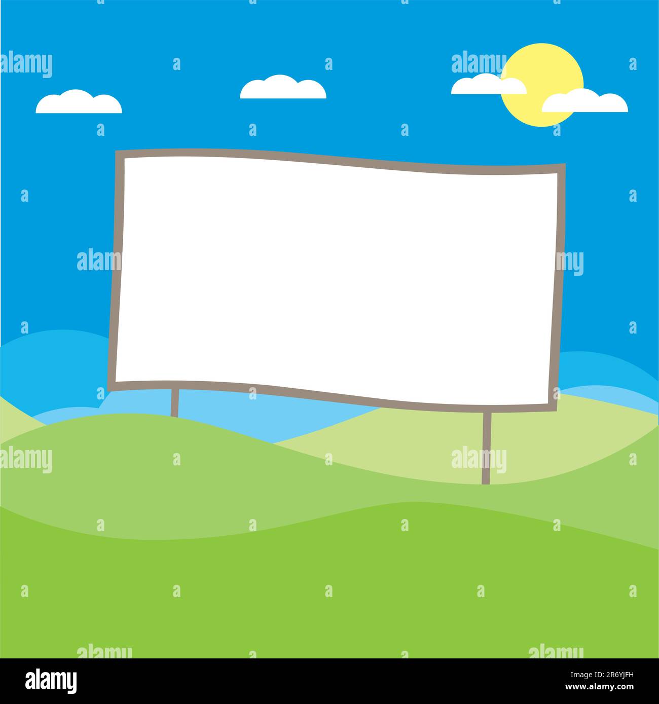Vector Billboard at the field illustration cartoon Stock Vector Image ...