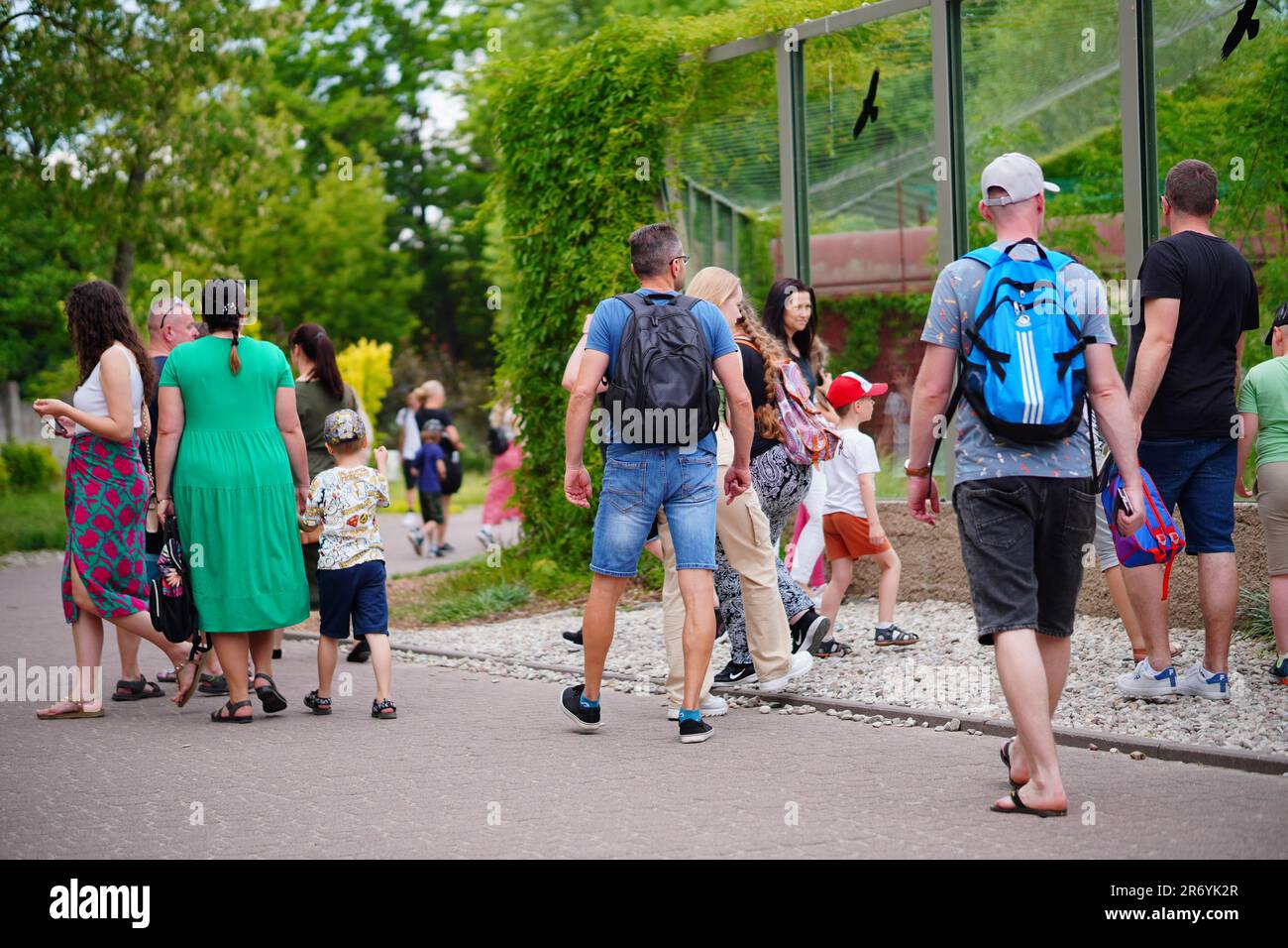 A group of people having a good time in a zoo Stock Photo - Alamy
