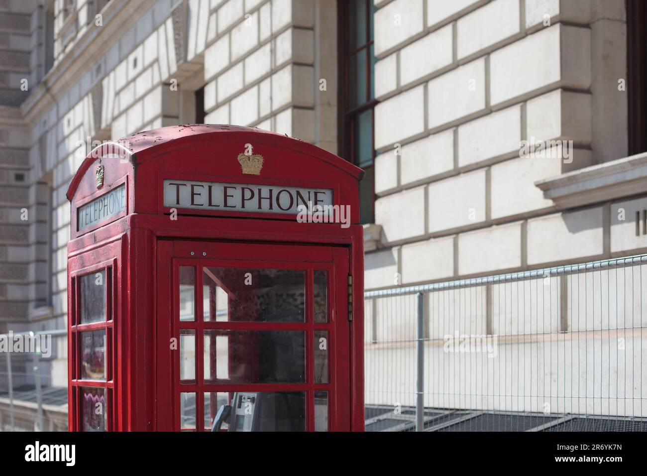Close-Up view of Telephone sign on Red Telephone Box in London,UK Stock ...