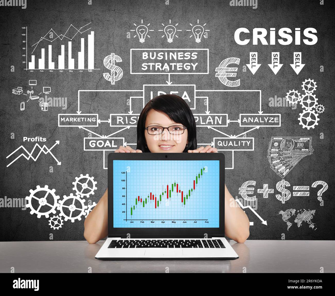 Business flow chart computer screen hi-res stock photography and images ...