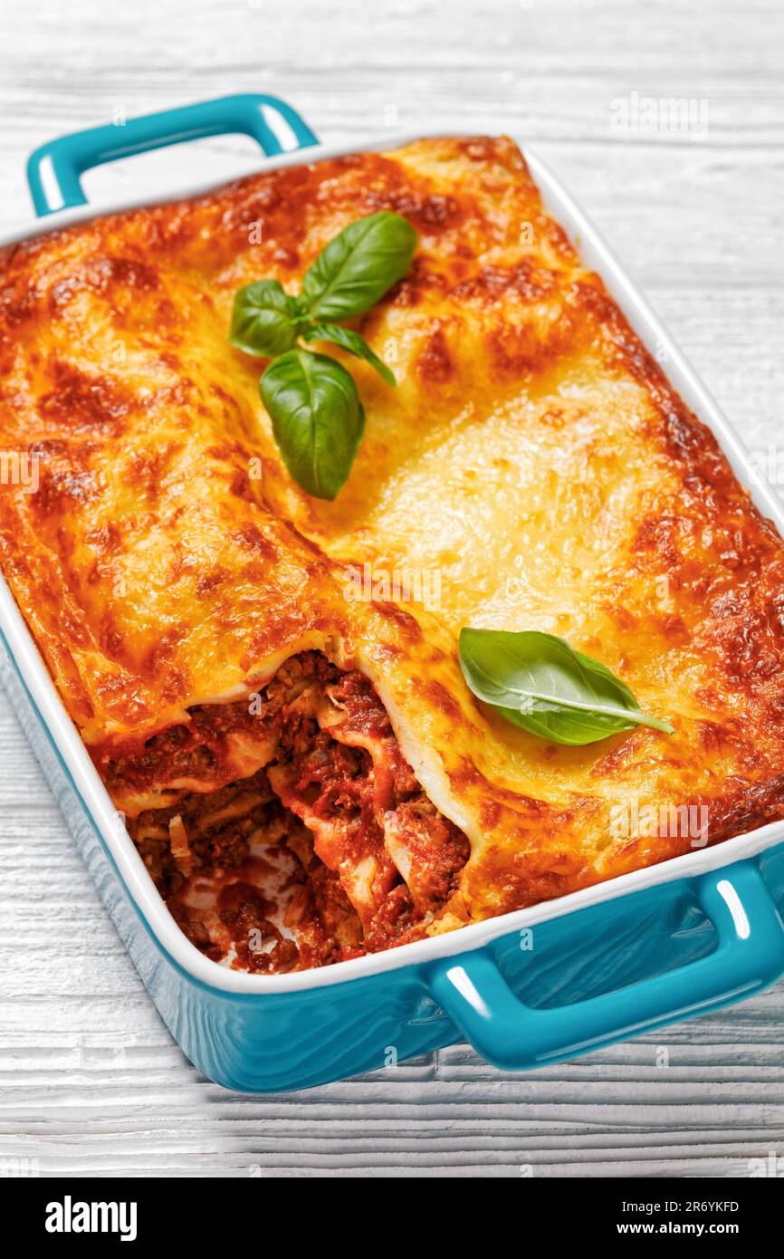 lasagne al forno, italian beef lasagna layered with ground beef ...